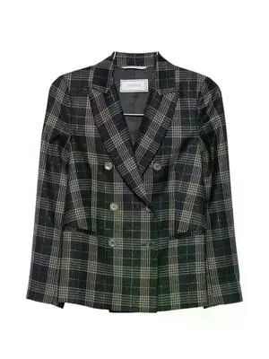 Peserico Check-pattern Double-breasted Blazer