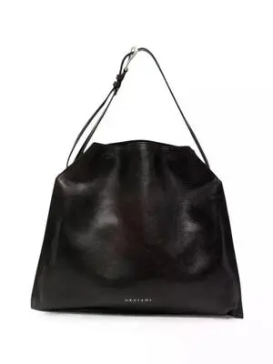 Orciani Grained Leather Tote Bag - Brown