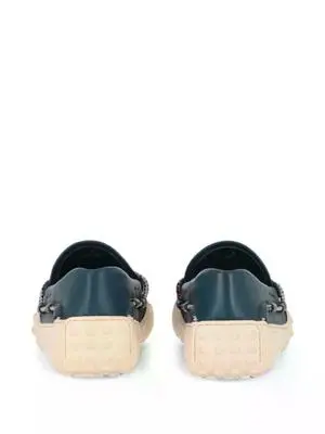 TOD'S Woven-detail Leather Loafers