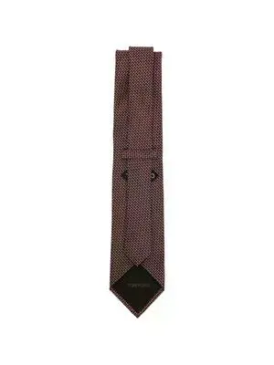 TOM FORD Geometric-pattern Tie - Red