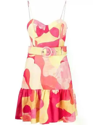 Rebecca Vallance Toretta Abstract-print Mini Dress - Multicolour
