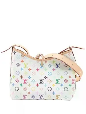 LOUIS VUITTON 2025 Takashi Murakami Monogram Multicolore Carryall Pm Shoulder Bag - White
