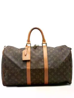 LOUIS VUITTON 2000 Monogram Keepall 45 Travel Bag - Brown