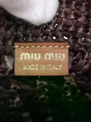 Miu Miu 2010-2026 Mini Raffia Logo Handbag