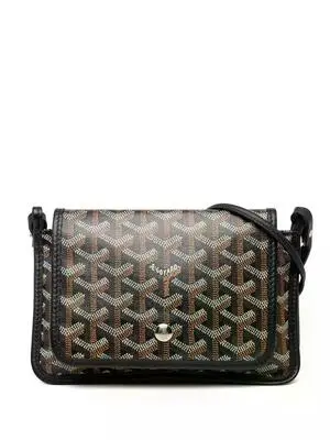 Goyard 2022 Goyardine Plumet Pocket Wallet Crossbody Bag - Black