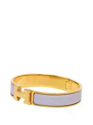 Hermès Enamel And Gold-plated Metal Clasp Bracelet - Purple