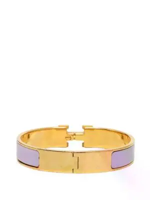 Hermès Enamel And Gold-plated Metal Clasp Bracelet