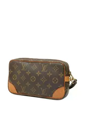 LOUIS VUITTON 1990 Monogram Marly Dragonne Pm Clutch Bag - Brown