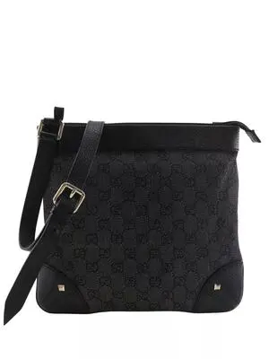 Gucci 2000-2015 Gg Denim Nailhead Crossbody Bag - Grey