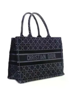 Dior Book Cannage Embroidered Velvet Medium Tote Bag