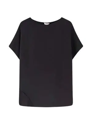 Vince Satin-finish Short-sleeve Top - Black