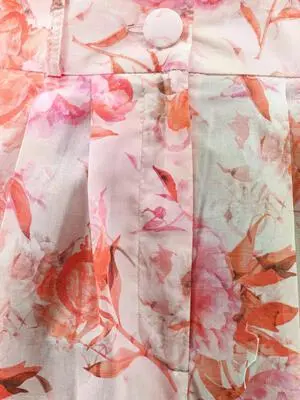 ACTUALEE Floral-print Pleated Shorts