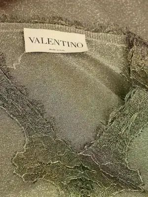 Valentino Garavani Lace-trim Metallic Sweater