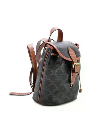 Celine Folco Triomphe Coated Canvas Mini Backpack - Brown