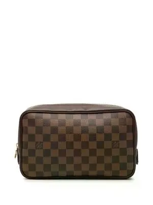 LOUIS VUITTON 2001 Damier Ebene Trousse Toilette 25 Clutch Bag - Brown