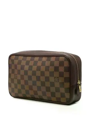 LOUIS VUITTON 2001 Damier Ebene Trousse Toilette 25 Clutch Bag - Brown