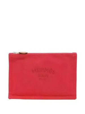 Hermès 2000-2026 Toile Bain Yachting Flat Pm Pouch - Red