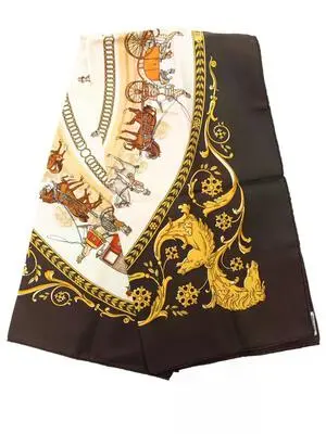 Hermès 2000-2026 La Promenade De Longchamps Silk Scarf 90 Scarves - Brown