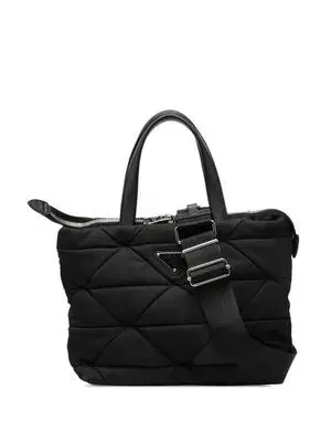 Prada 2013 Small Padded Re Nylon Tote Satchel - Black
