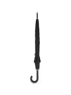 Moschino Pinstripe-print Curved-handle Umbrella - Black