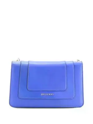 BVLGARI Serpenti Forever Shoulder Bag Leather Small Crossbody Bag - Blue