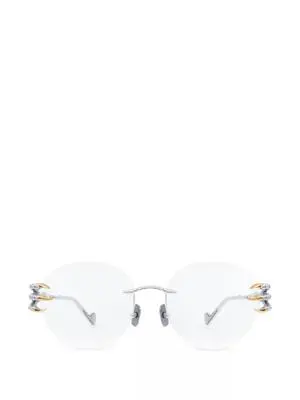 Anna-Karin Karlsson Claw Rimless Round-frame Glasses - Silver