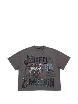 Mixed Emotion Friends Graphic-print T-shirt - Grey