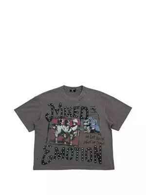 Mixed Emotion Friends Graphic-print T-shirt - Grey