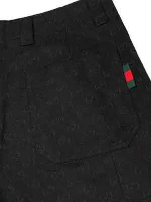 Gucci Logo Pattern Denim Shorts