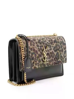 Saint Laurent Leopard Printed Sunset Shoulder Bag