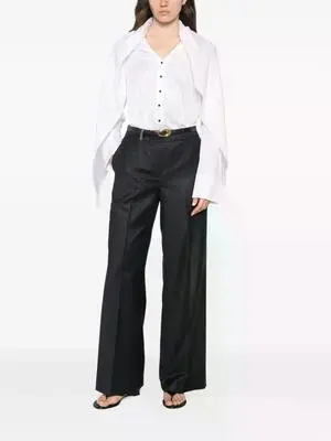 Peserico Shimmering Wide-leg Trousers - Black