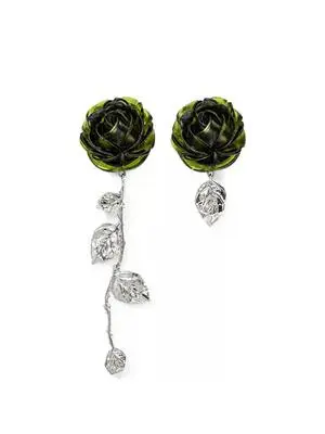 Magda Butrym Asymmetric Rose-pendant Earrings - Silver
