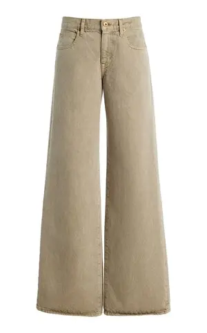 SLVRLAKE Mica Rigid Low-rise Wide-leg Jeans - Neutral