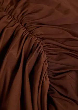 Ronny Kobo Scorpio Ruched Tissue Jersey Maxi Dress