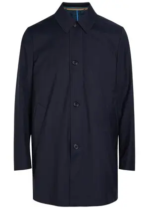 Paul Smith Quilted Wool Coat - Navy