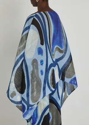 Issey Miyake Printed Pleated Woven Stole