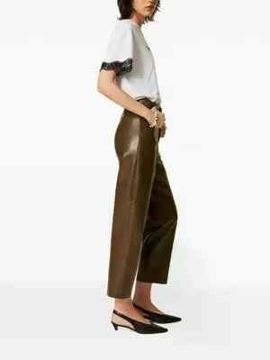 TWINSET Faux-leather Belted Trousers