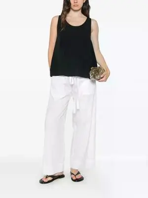 MOUTAKI Scoop Neck Sleeveless Blouse - Black