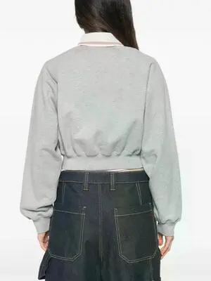 Versace Logo-embroidered Cropped Sweatshirt