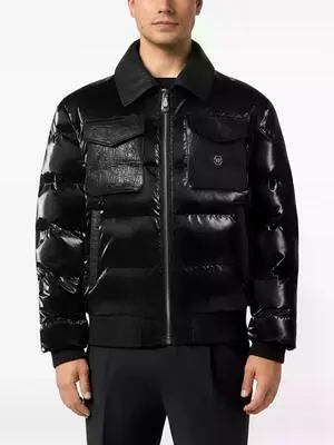 Philipp Plein Croc-effect Insert Puffer Jacket
