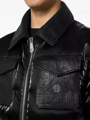 Philipp Plein Croc-effect Insert Puffer Jacket