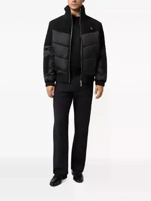 Philipp Plein Crocodile-effect Panelled Puffer Jacket