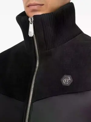 Philipp Plein Crocodile-effect Panelled Puffer Jacket