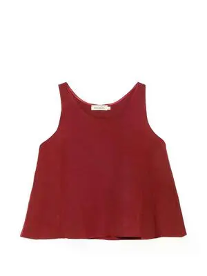 MOUTAKI Scoop-neck Sleeveless Blouse - Red