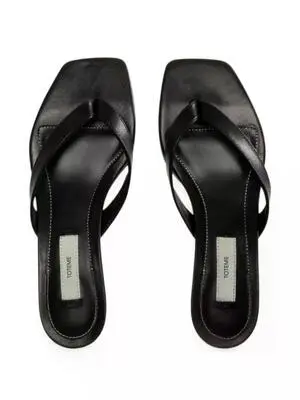 TOTEME Leather Heeled Flip Flops
