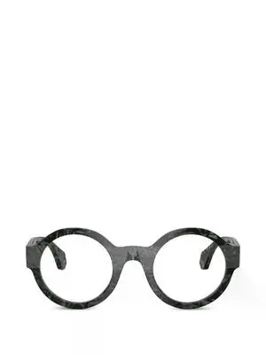 ALAIN MIKLI Round-frame Marbled Glasses - Green