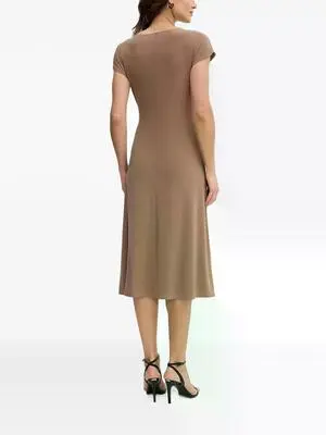 Joseph Ribkoff Twist-detail Cap-sleeve Midi Dress - Neutrals