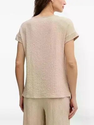 Joseph Ribkoff Mesh-panelled Crinkle-effect Top