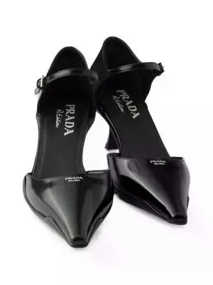 Prada Brushed-leather D'orsay Pumps