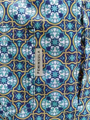 PENINSULA SWIMWEAR Santo Stefano Geometric-print Swim Trunks - Blue